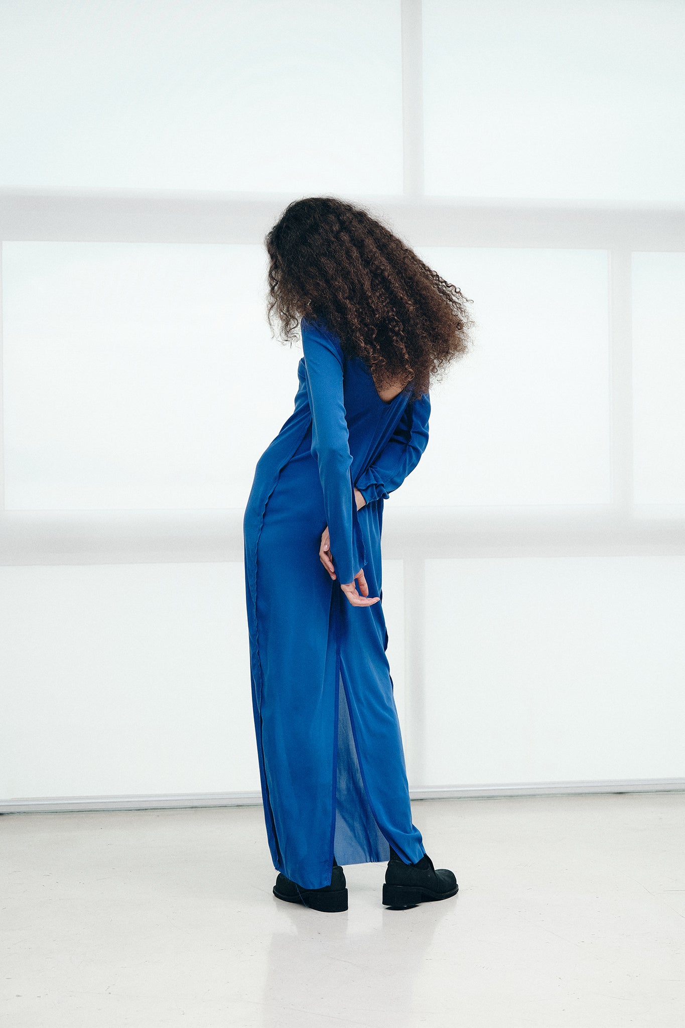 Silk Backless Maxi Dress - Royal Blue – BEIRA Global